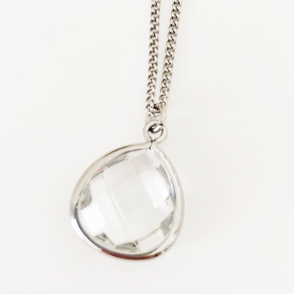 Express | Jewelry | Express Silver Faceted Stone Necklace | Poshmark